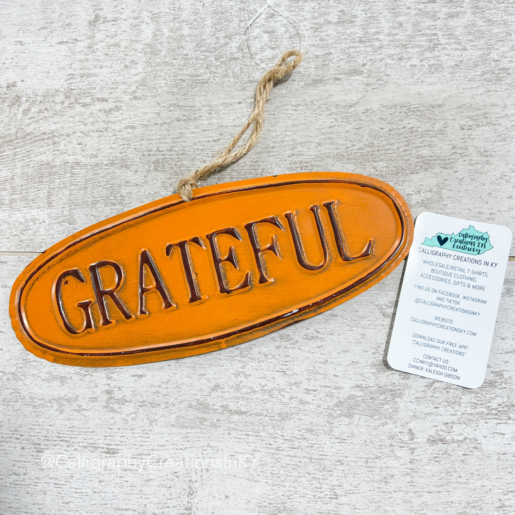Mini Grateful Sign/Hanger – Calligraphy Creations In KY