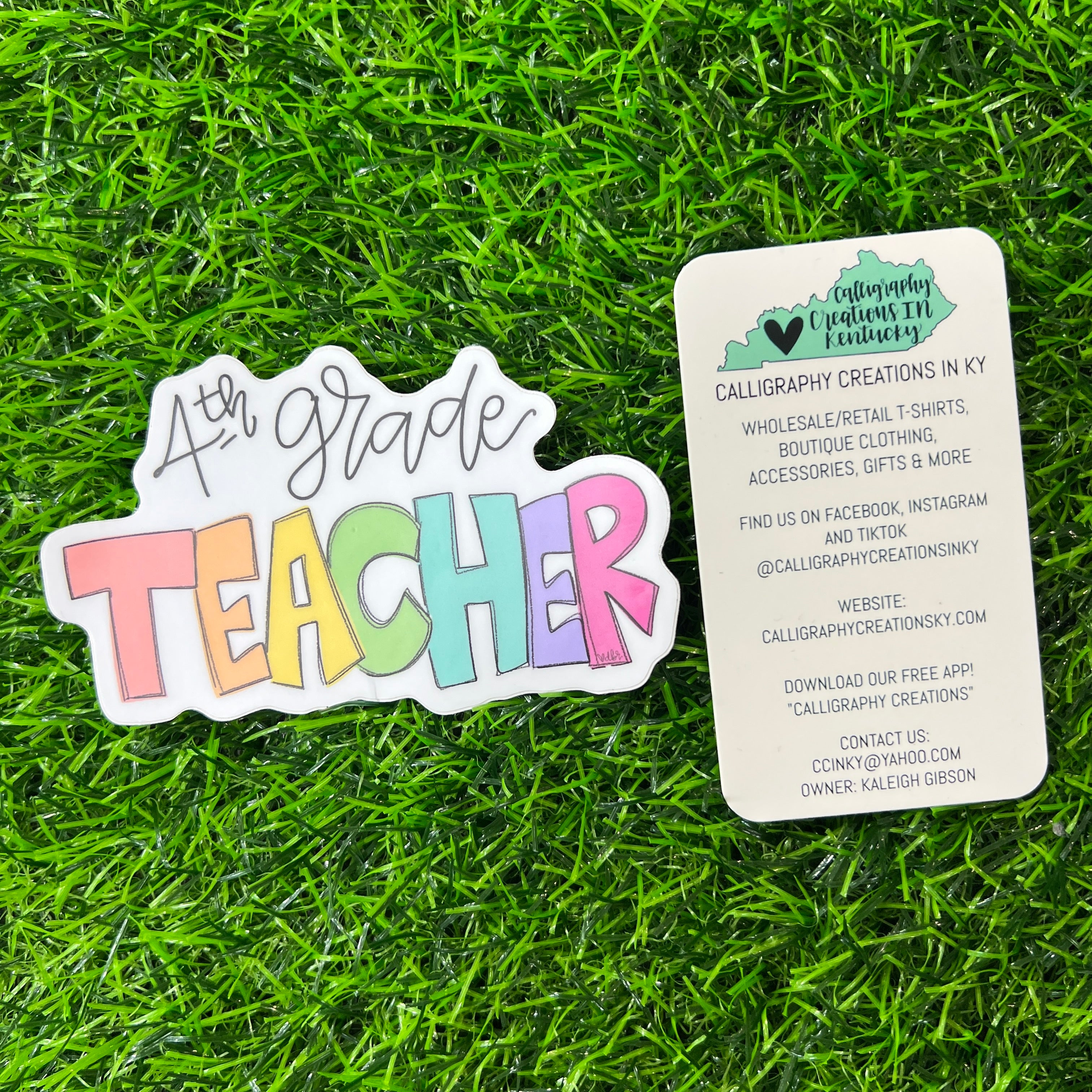 4th Grade Teacher Sticker - Doodles By Rebekah – Calligraphy Creations ...