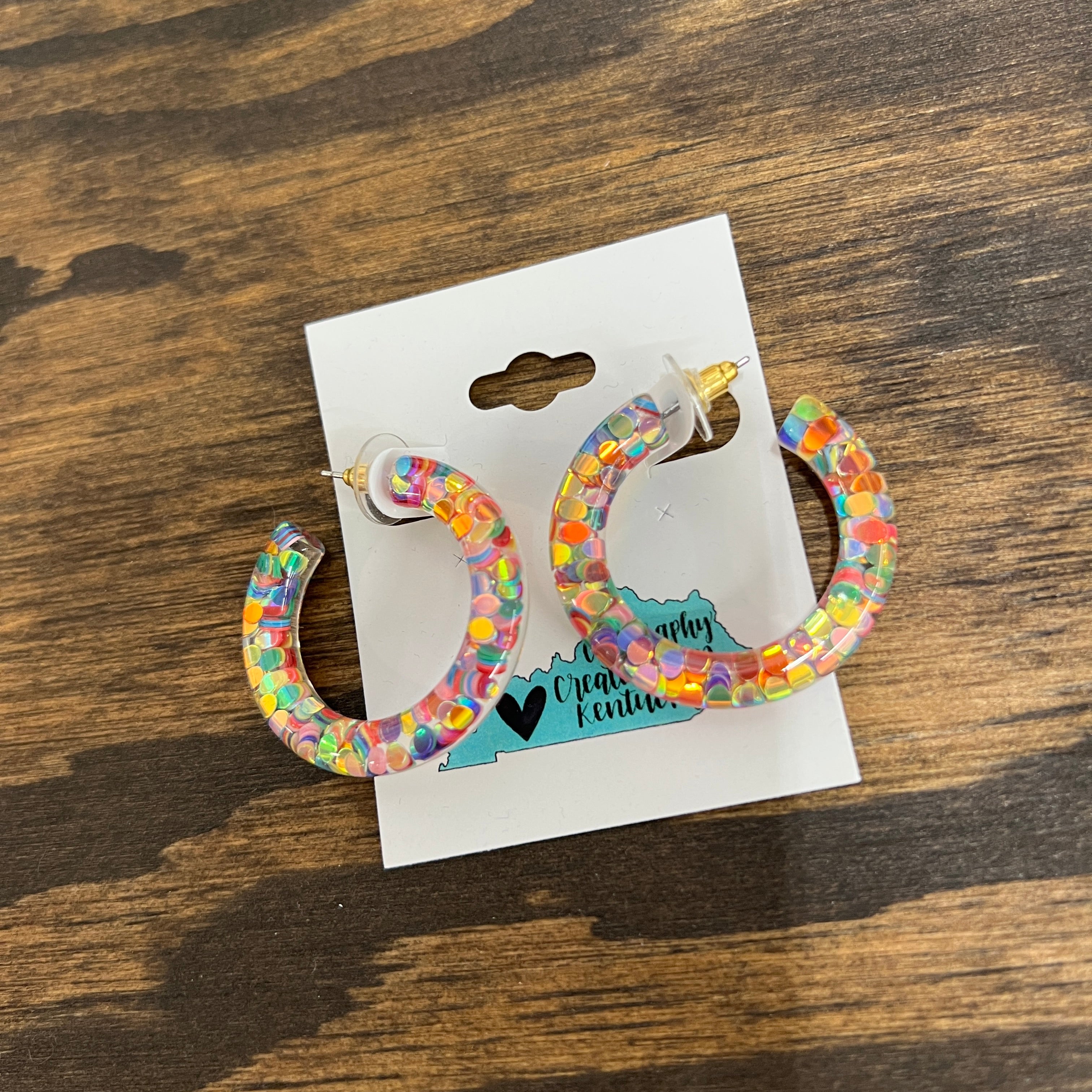 Confetti Hoop Earrings – Calligraphy Creations In KY