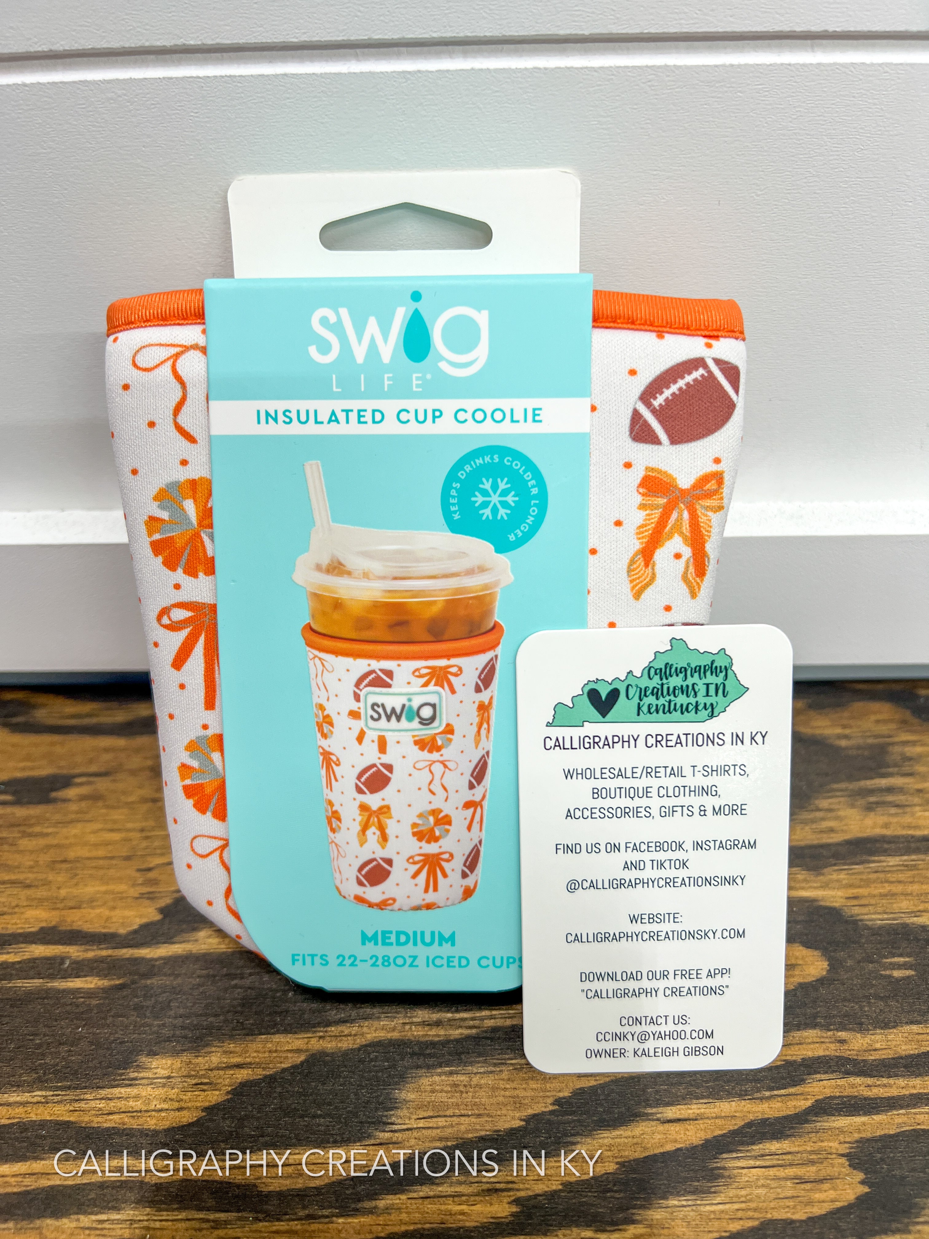 Orange • We’ve Got Spirit Medium Swig Iced Cup Coolie – Calligraphy ...