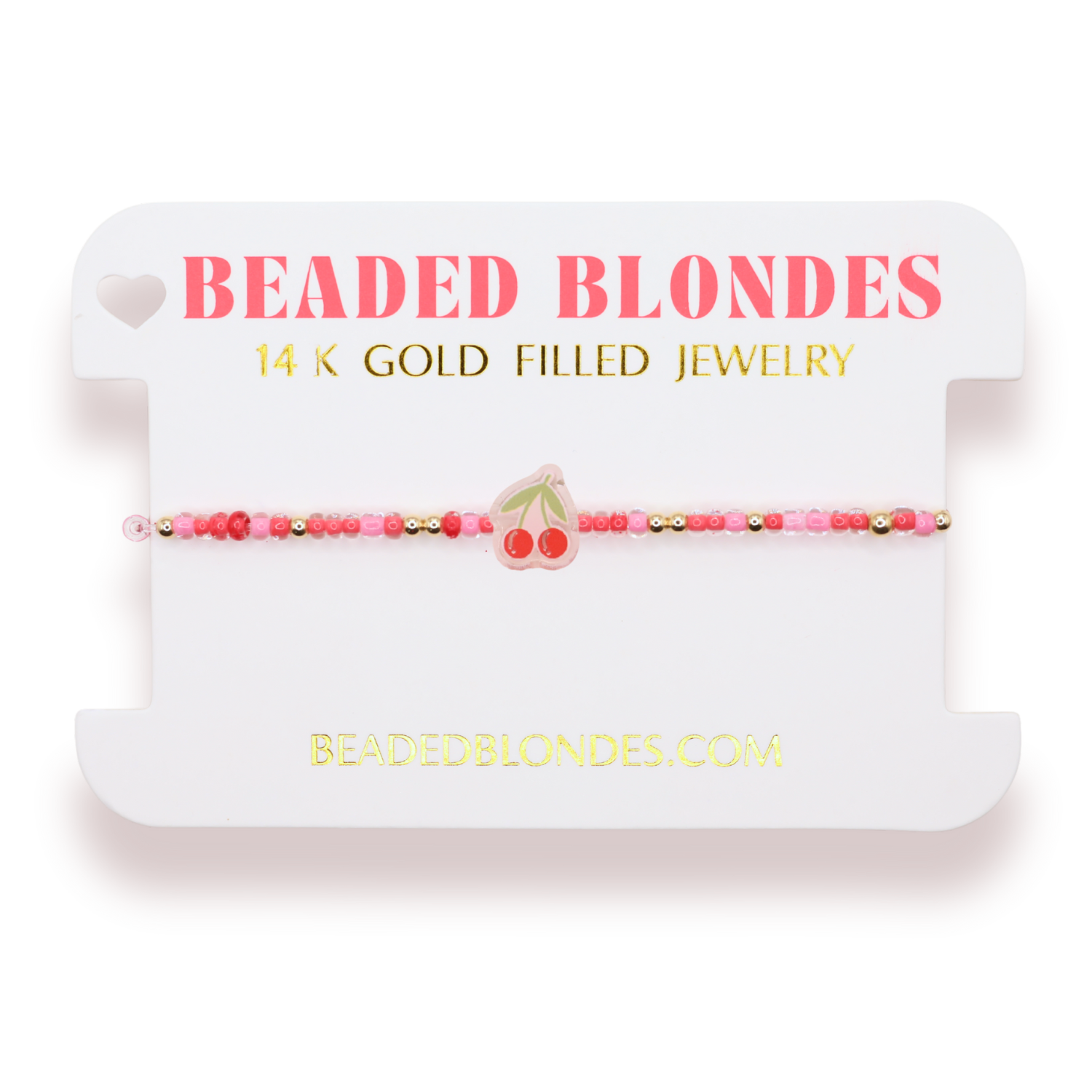 Cherry Sprinkle Bracelet: Standard 6.75 Inch | Beaded Blondes ...
