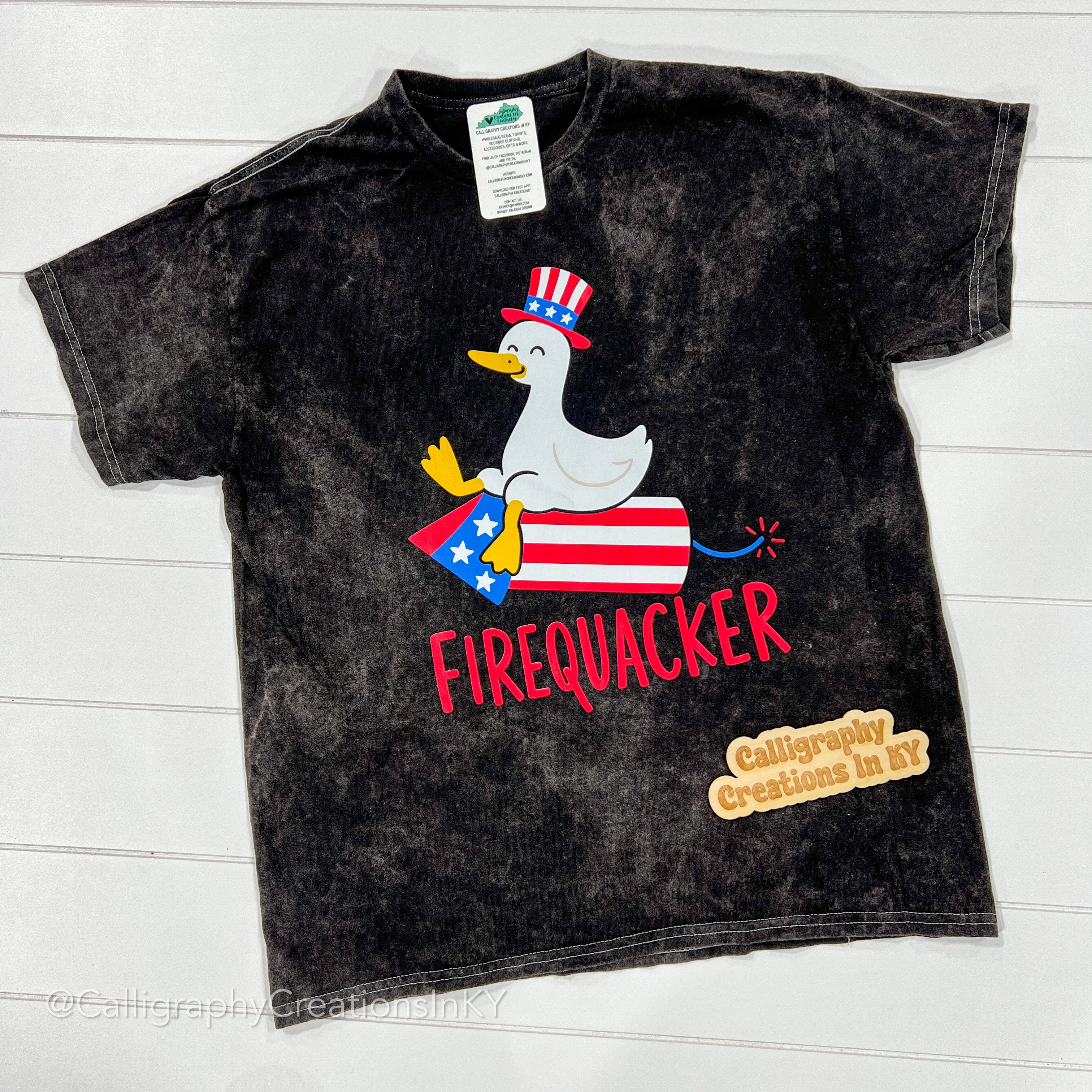Fire Quacker Acid Wash Tee *FINAL SALE* – Calligraphy Creations In KY