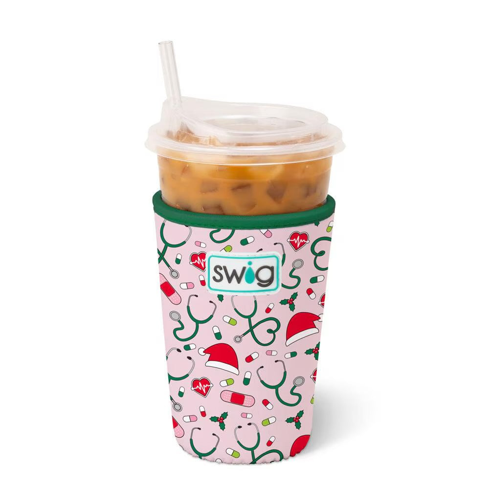 Santa’s Scrubs Medium Swig Iced Cup Coolie – Calligraphy Creations In KY