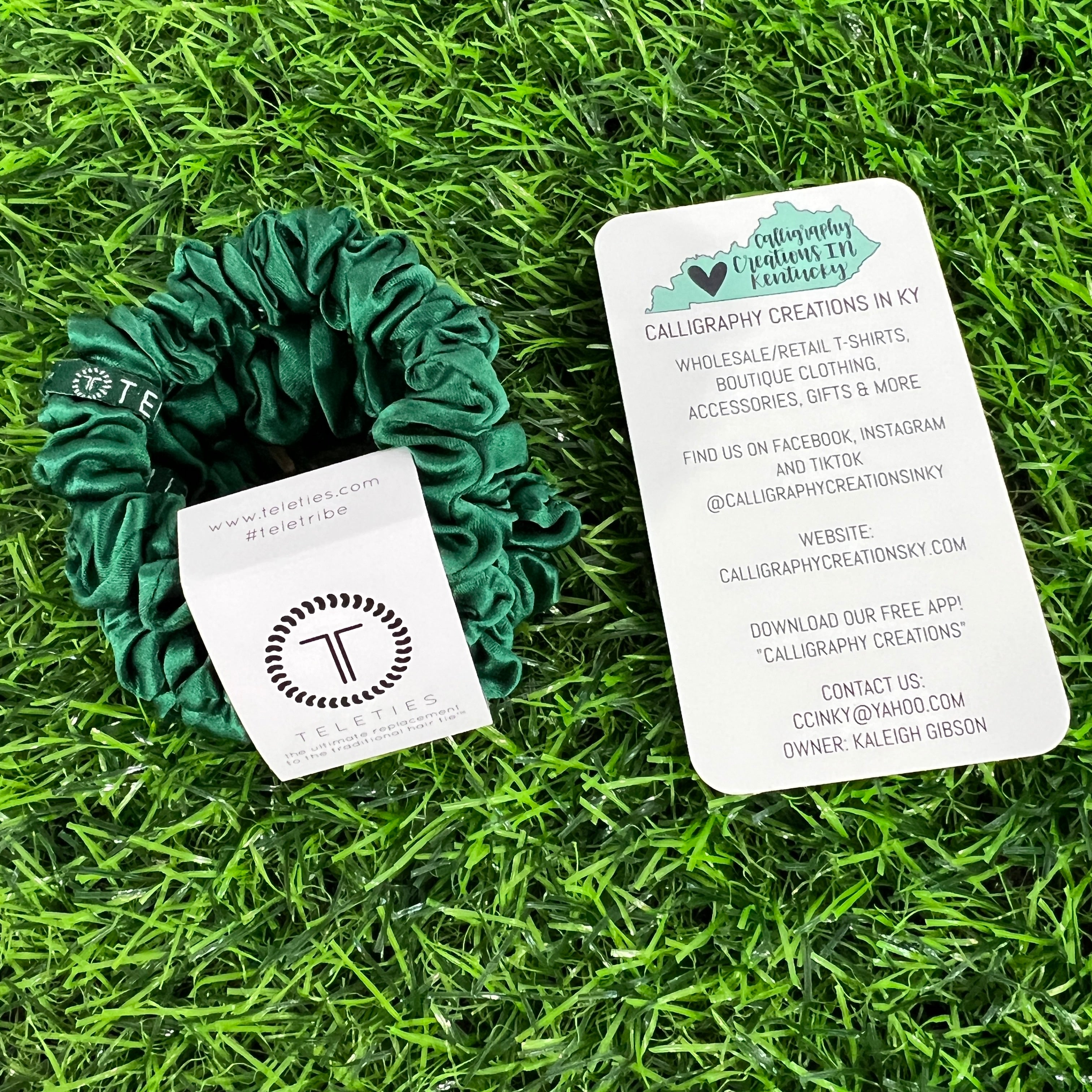 Evergreen Small Teleties Scrunchie-3 Pack – Calligraphy Creations In KY