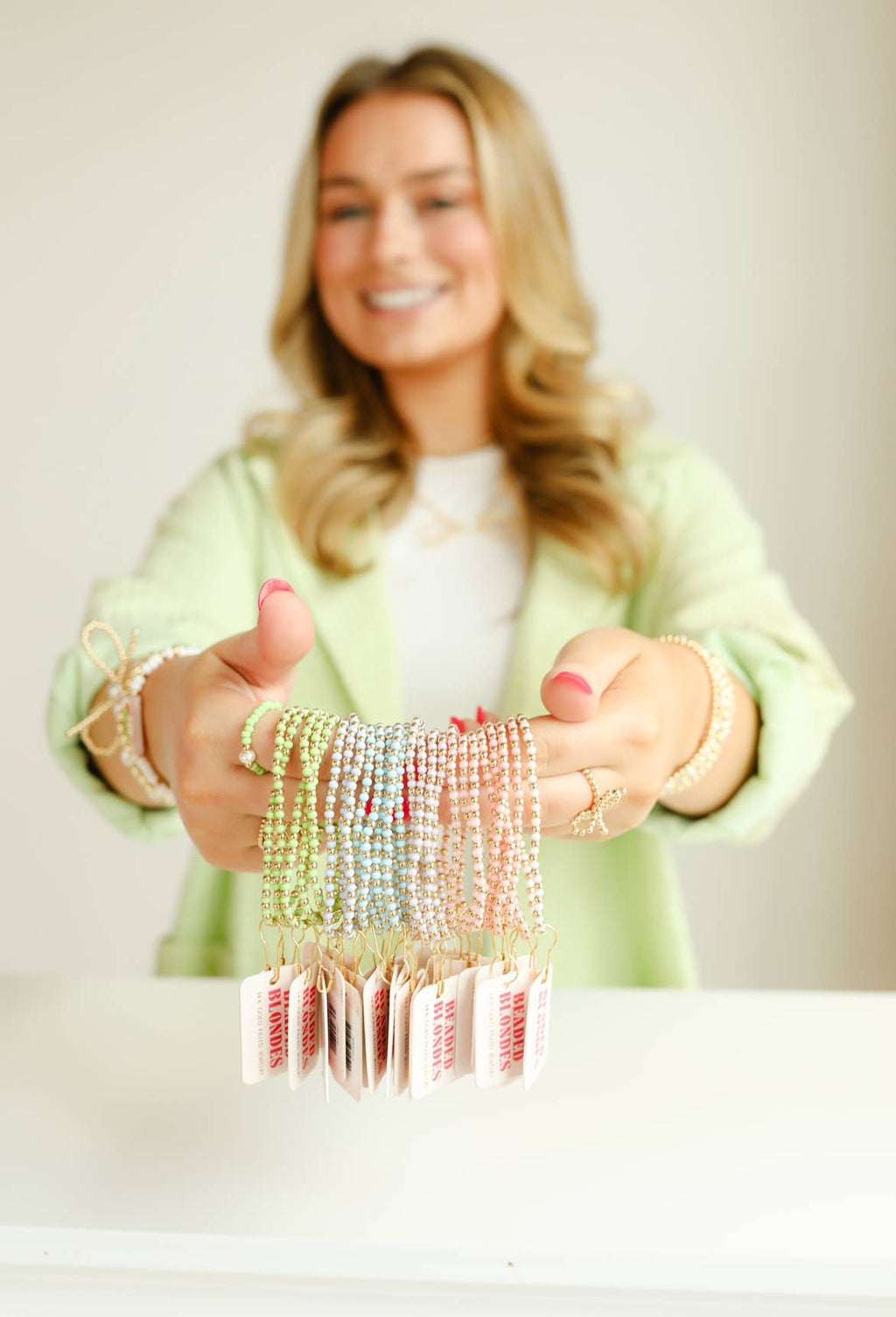 Demi Bracelet in Pastel Blue: Standard 6.75 inch | Beaded Blondes ...