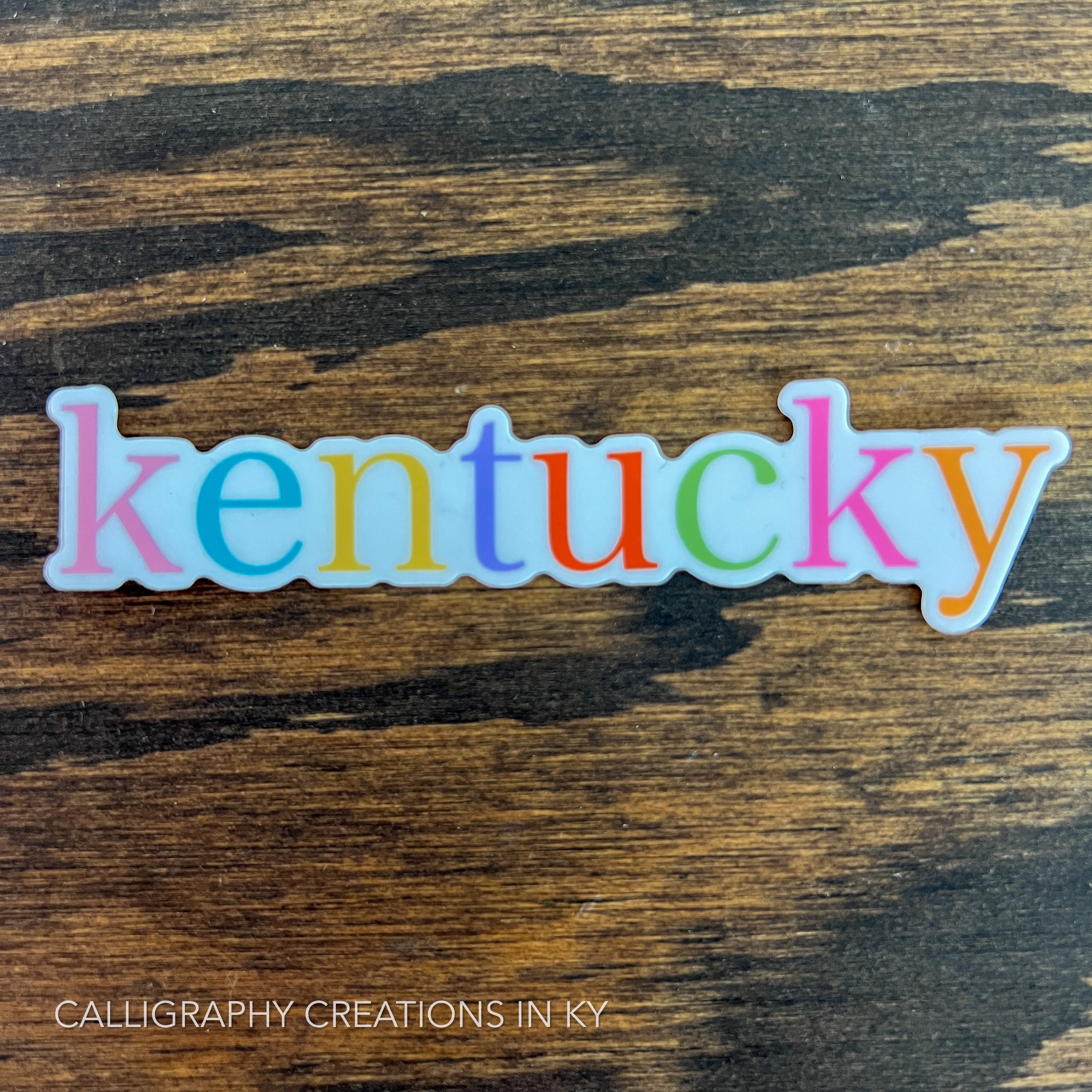 Multi Simple Kentucky Sticker - Doodles By Rebekah – Calligraphy ...