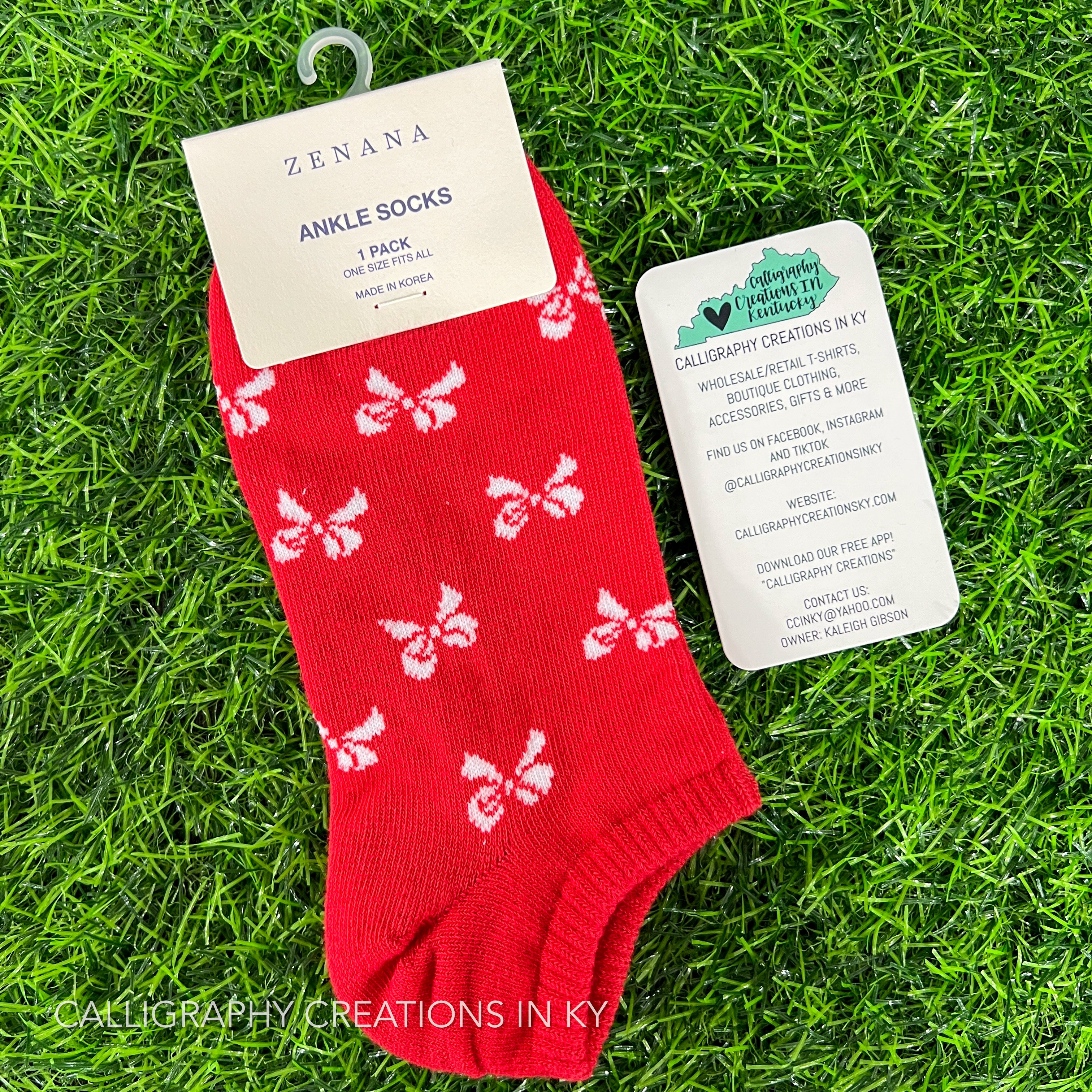 Red | Bow Socks – Calligraphy Creations In KY