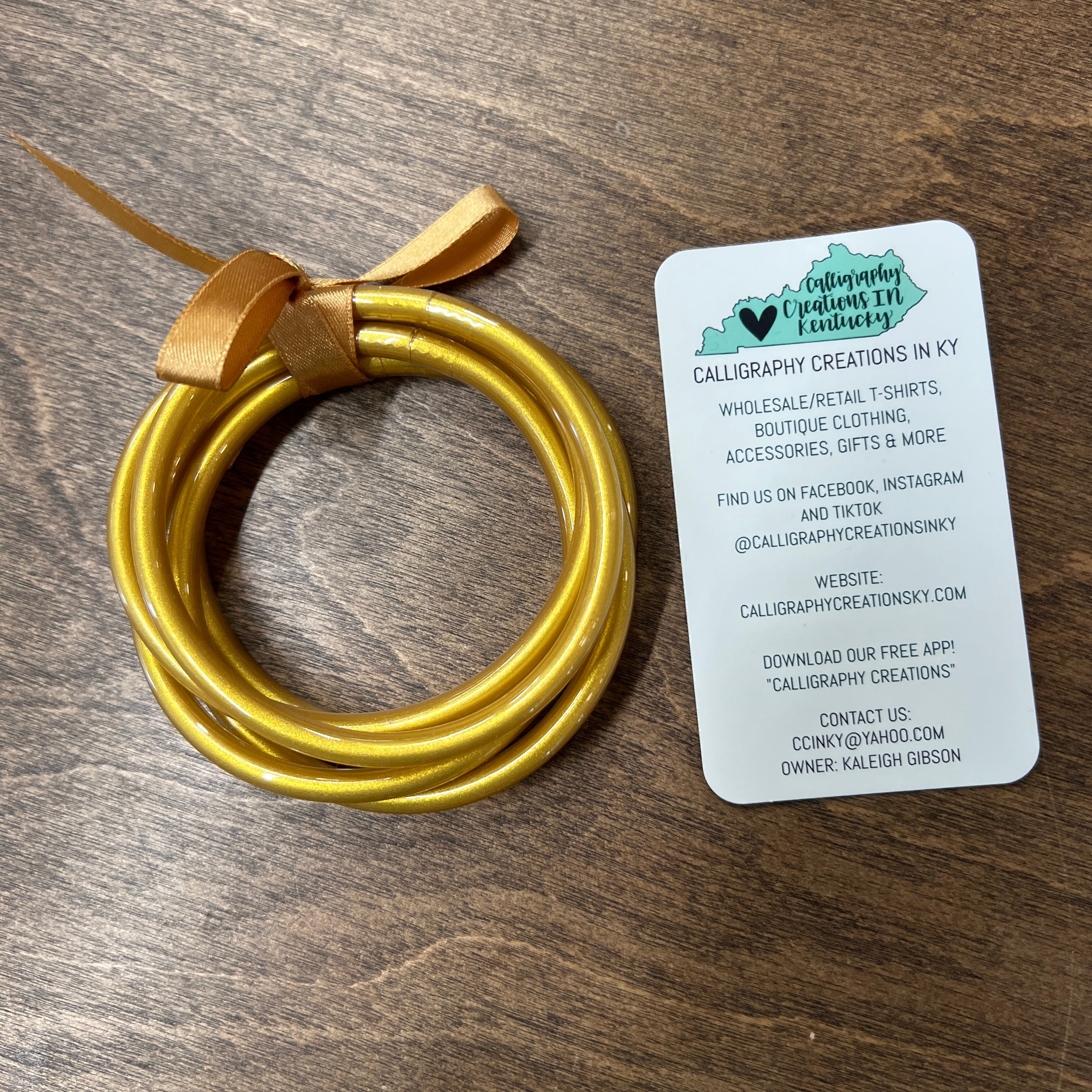 Gold Tube Bangles – Calligraphy Creations In KY