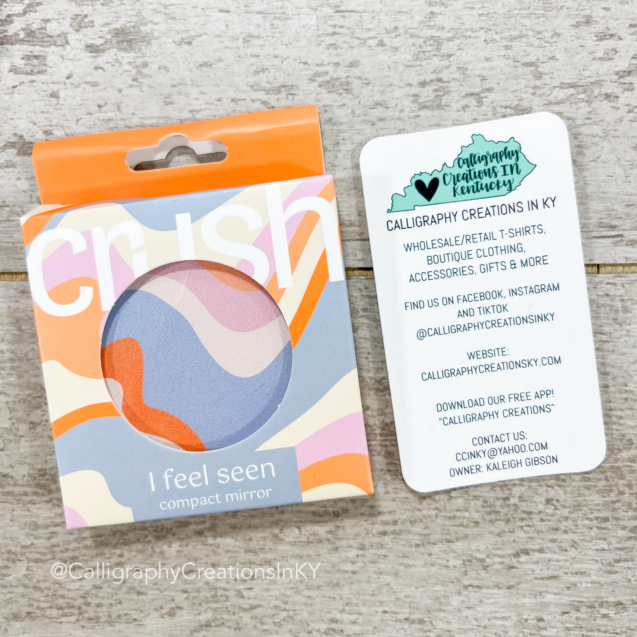 Waves-Compact Mirror – Calligraphy Creations In KY