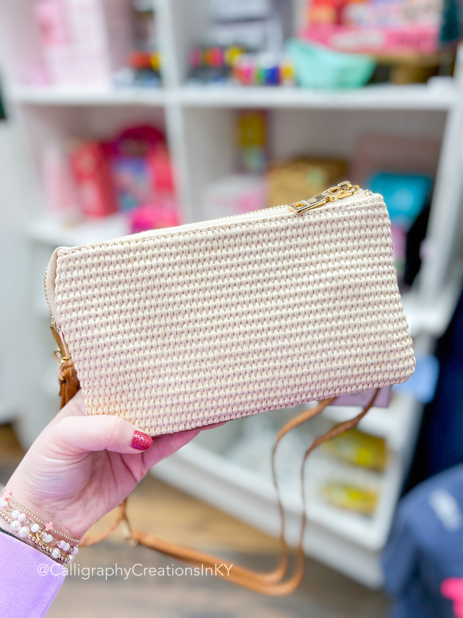 Straw Natural| Riley Crossbody – Calligraphy Creations In KY