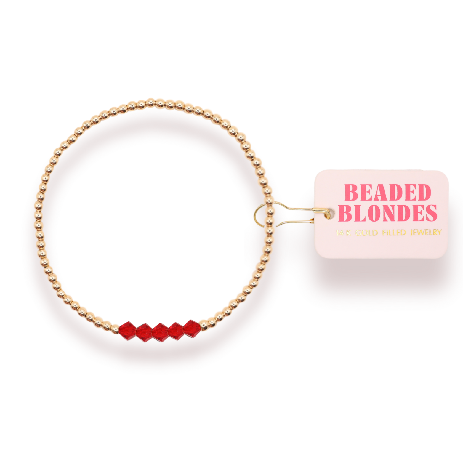 Bright Red Kim Bracelet: Standard 6.75 inch | Beaded Blondes ...