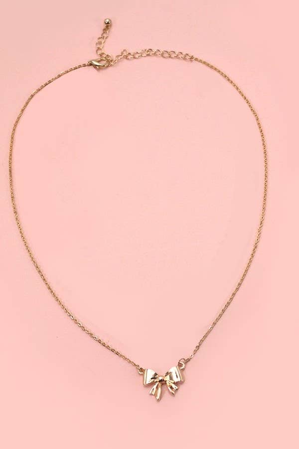 Simple Gold Bow Necklace – Calligraphy Creations In KY