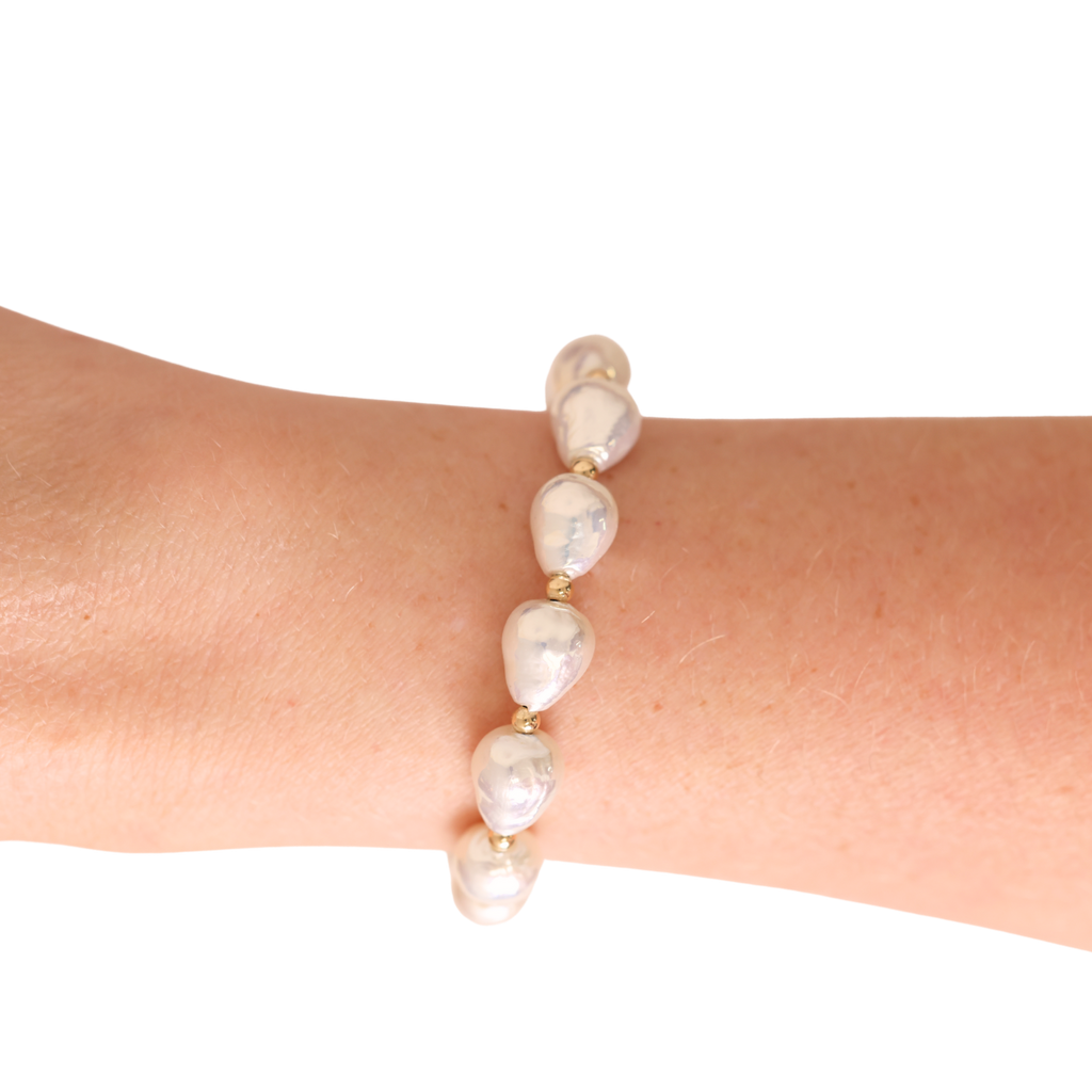 Saylor Bracelet in Gold: Standard 6.75 Inch | Beaded Blondes ...