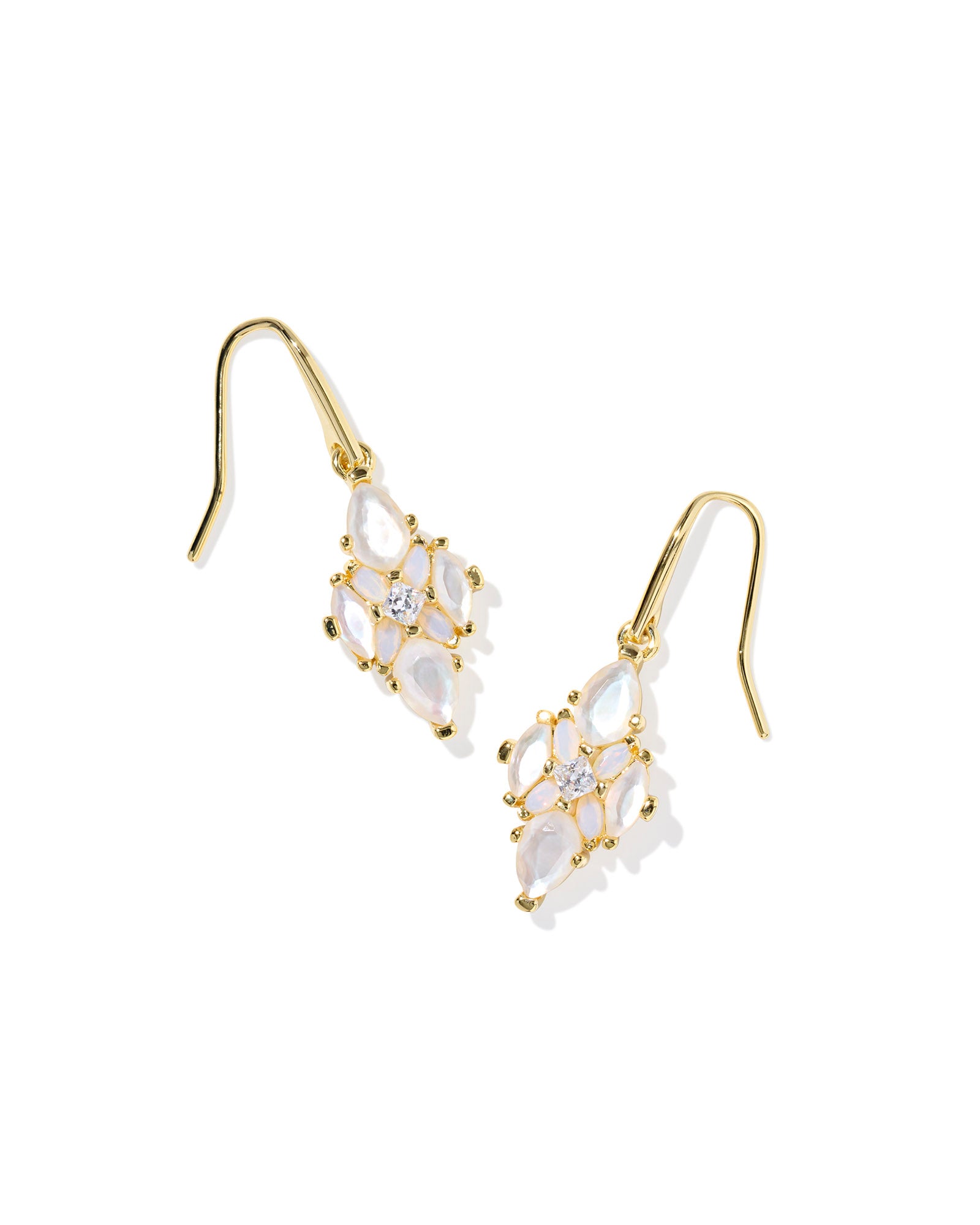 Kendra Scott Abbie Crystal Drop Earrings - Gold Neutral Mix ...