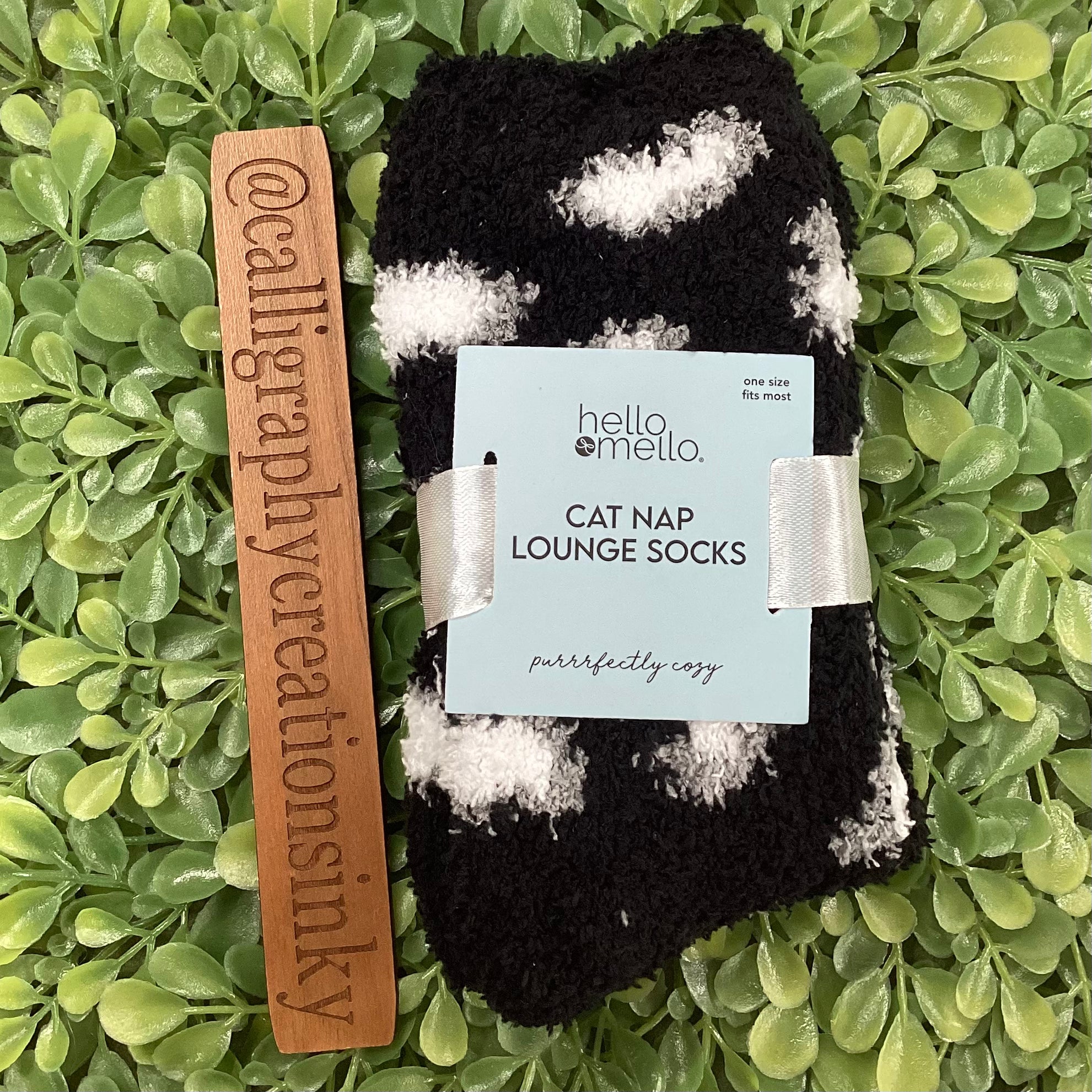 Black /Hello Mello Lounge Socks – Calligraphy Creations In KY