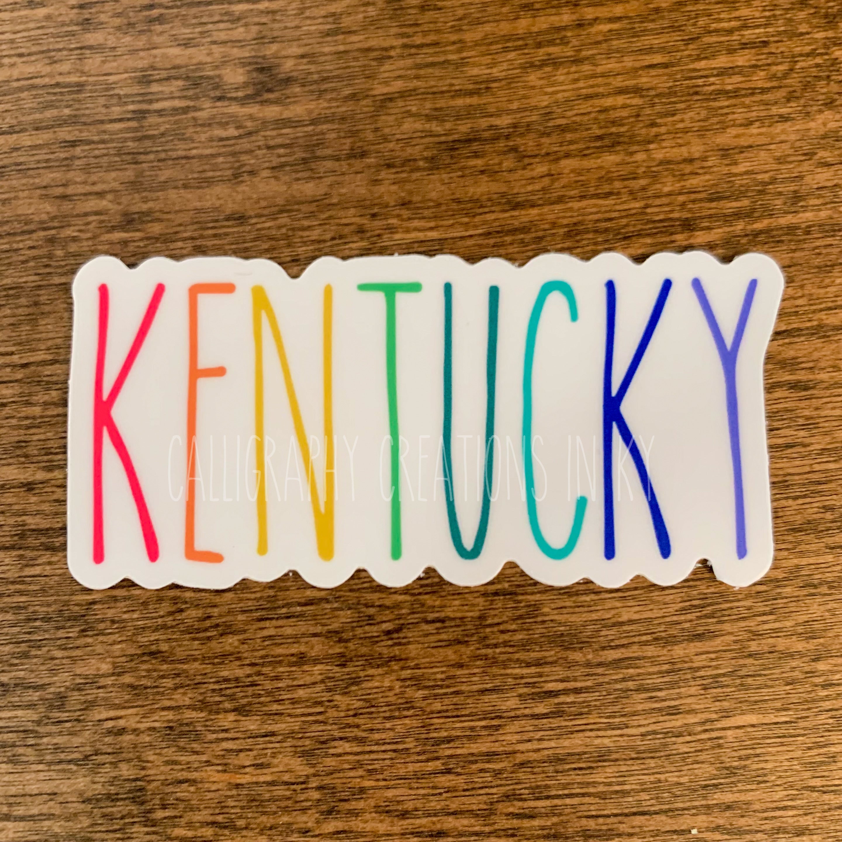 Colorful Kentucky Sticker – Calligraphy Creations In KY