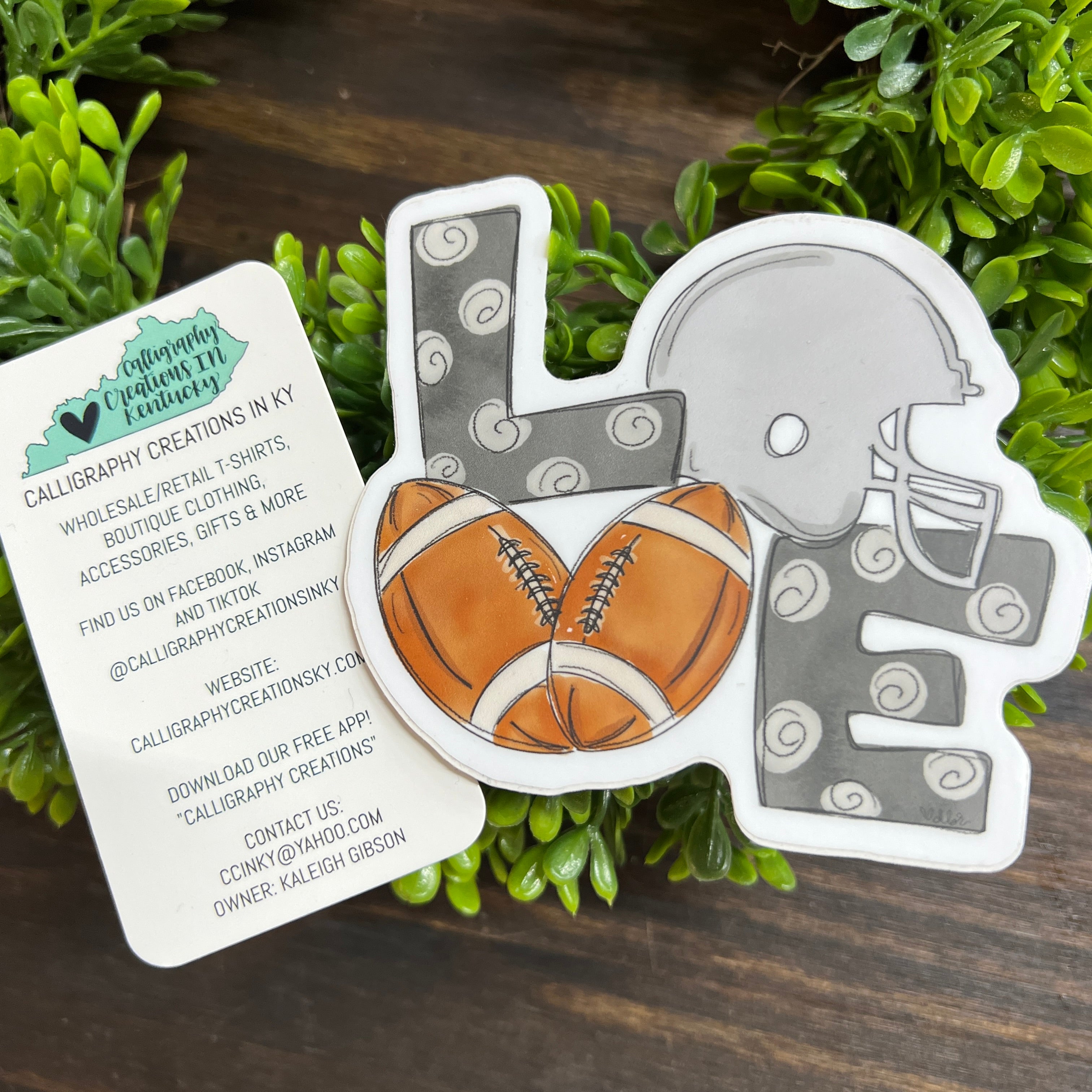 Love Football Sticker - Doodles By Rebekah – Calligraphy Creations In KY