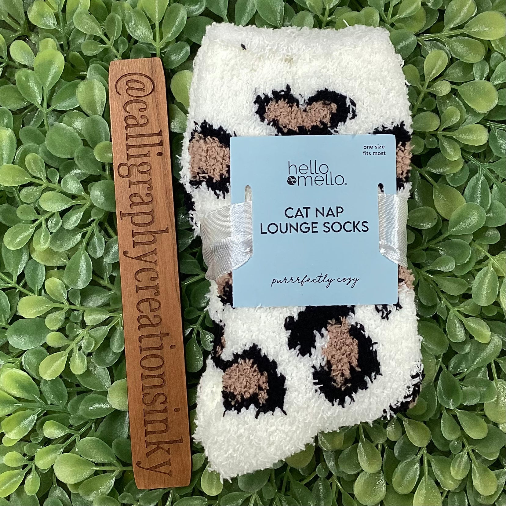 White /Hello Mello Lounge Socks – Calligraphy Creations In KY