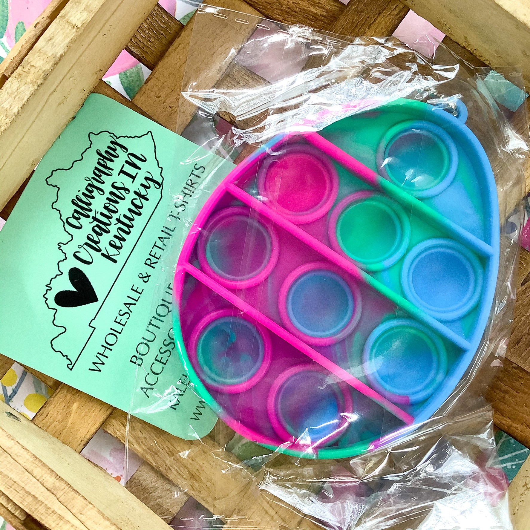Cotton Candy Egg Fidget Popper Keychain – Calligraphy Creations In KY